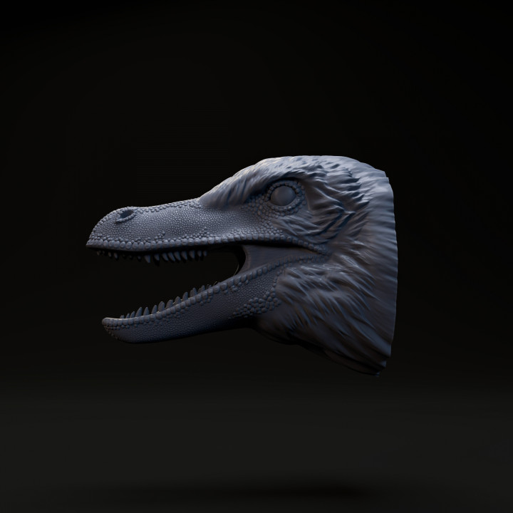 3D Printable Velociraptor mount/head by Dino and Dog