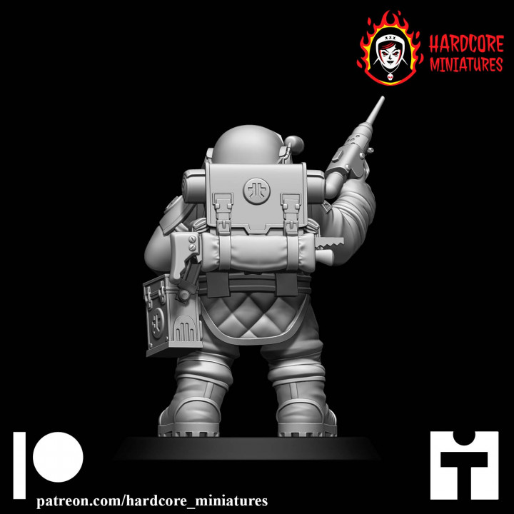 3D Printable Dwarf Medic Standing by Hardcore Miniatures