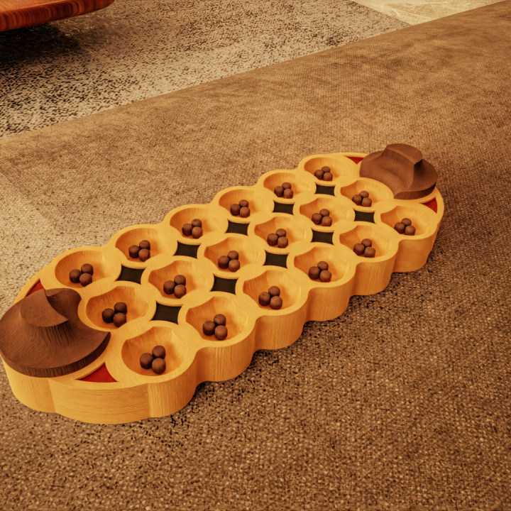 3D Printable Gabata - Board Game by Lazy Bear