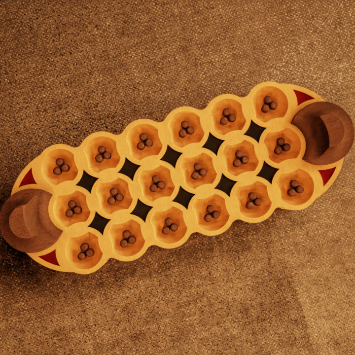 3D Printable Gabata - Board Game by Lazy Bear