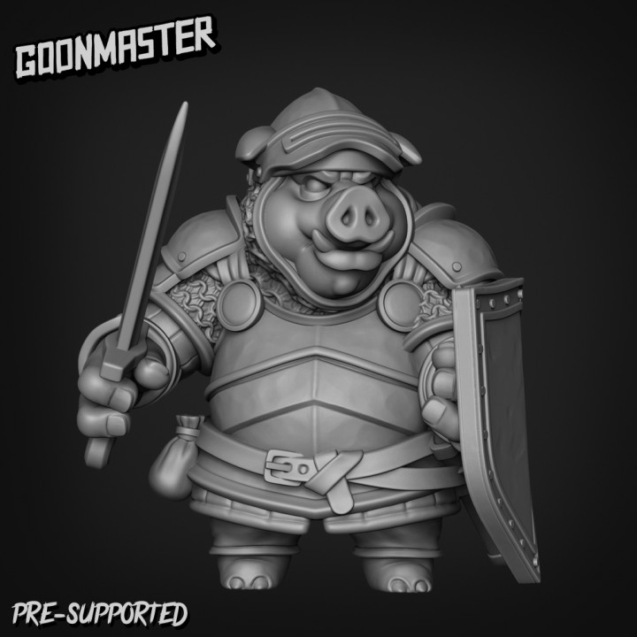3D Printable Pig Knight 5 by Goon Master