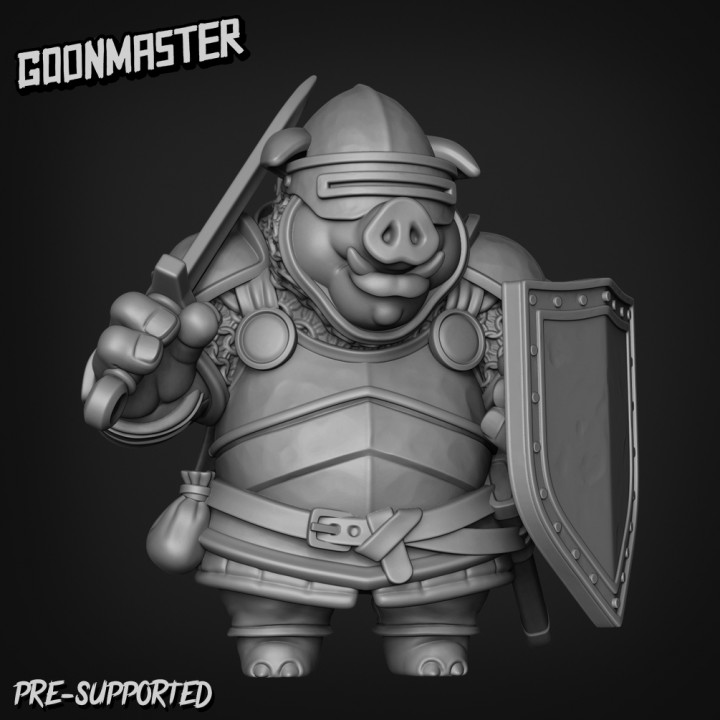 3D Printable Pig Knight 6 by Goon Master