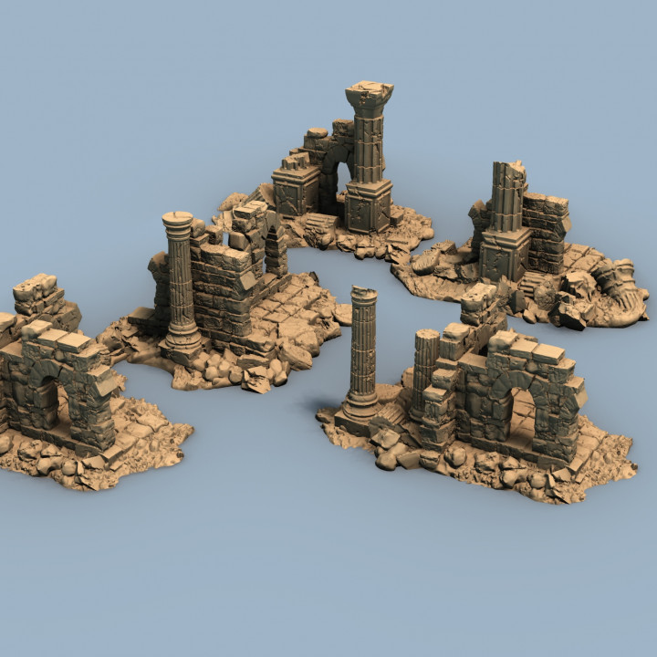 3D Printable Lost City: Small Ruins by GameScape3D