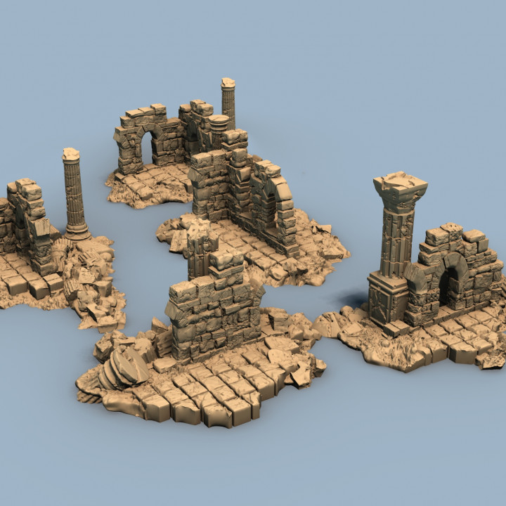 3D Printable Lost City: Small Ruins by GameScape3D