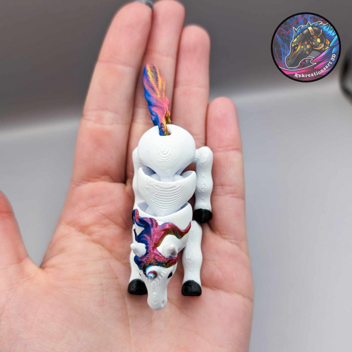 3D Printable Baby Flexi Unicorn Keychain by Kirsten M