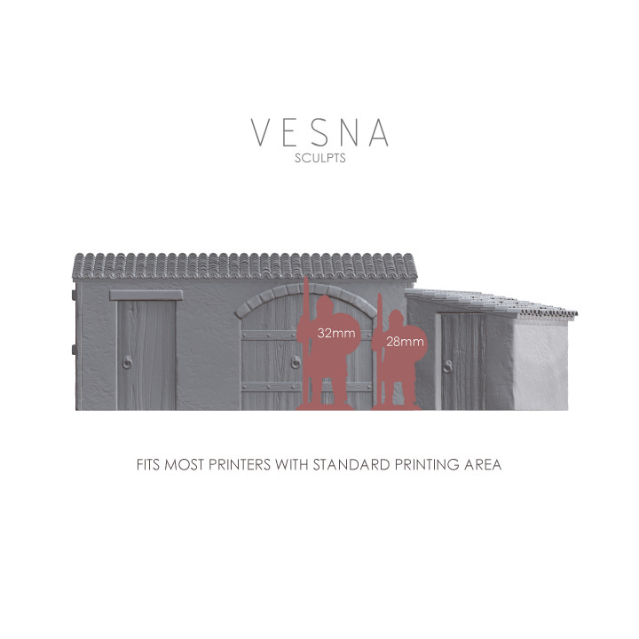 3D Printable MEDITERRANEAN BARN AND OUTBUILDING PACK by VESNA SCULPTS