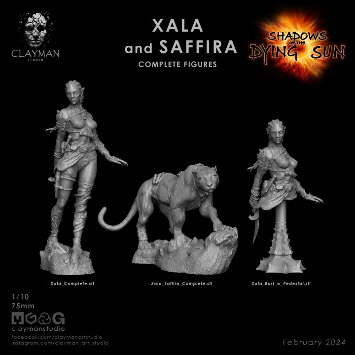 3D Printable Xala and Saffira - 32mm - 75mm - 1/10 by Clayman Studio