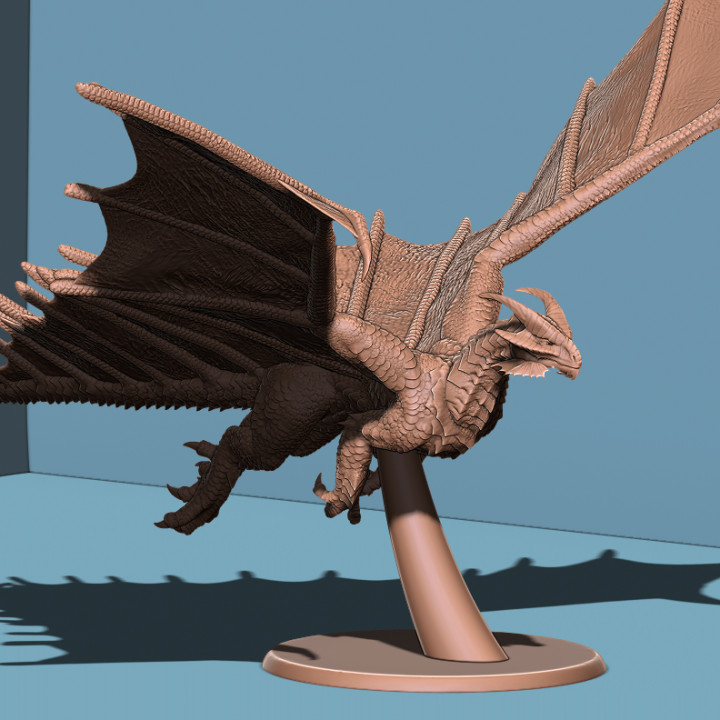 3D Printable Ancient Copper Dragon by Little Shop of Sigil