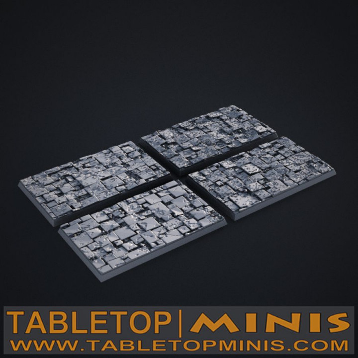 3D Printable Broken Tiles 60x100mm Rectangular Bases by TableTopMinis