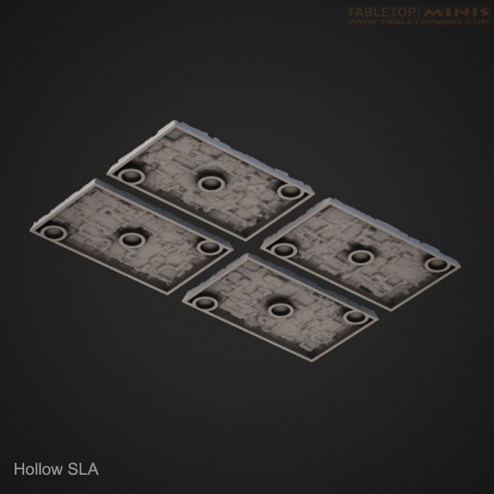 3D Printable Broken Tiles 60x100mm Rectangular Bases by TableTopMinis