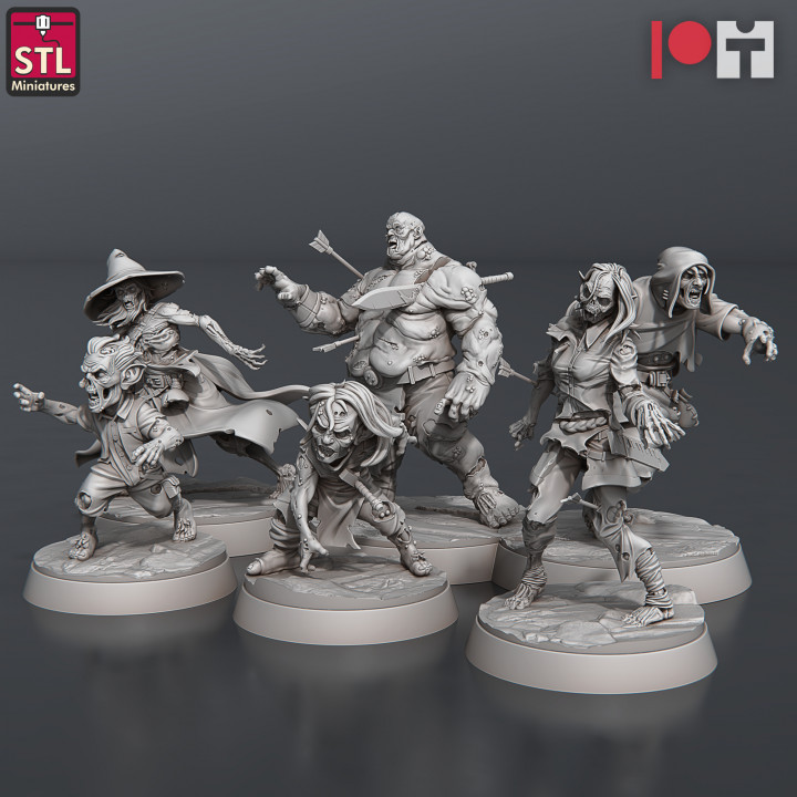 3D Printable Zombie Set by STL Miniatures