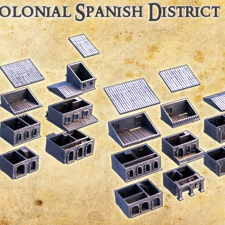 3D Printable Colonial Spanish District - Tabletop Terrain - 28 MM by ...