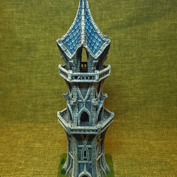 3D Print of Elven Watchtower - Tabletop Terrain - 28 MM by chrislaudermilk