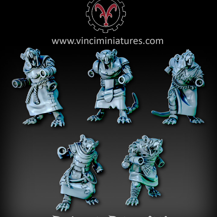3D Printable PACKMASTER RATMEN SET 1 by vinciminiatures