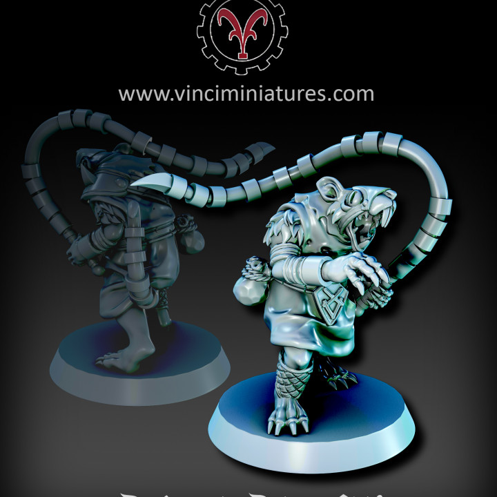 3D Printable PACKMASTER RATMEN SET 1 by vinciminiatures
