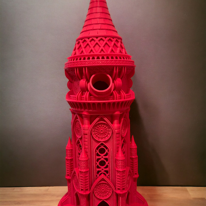 3D Printable Wizard's Arcane Treasury Dice Tower by Stratation Design