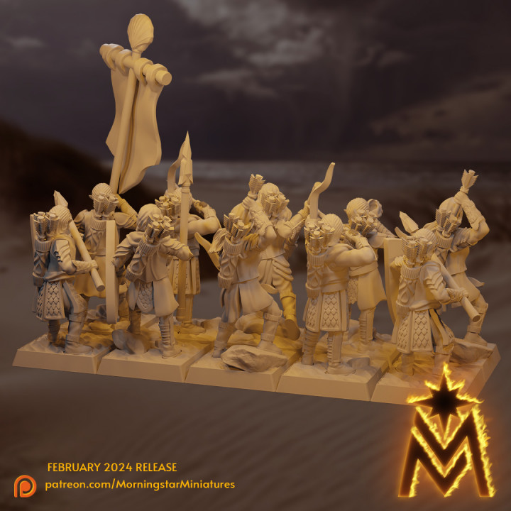 3D Printable High Elf Sea Guard Unit | 32mm Scale Presupported by ...