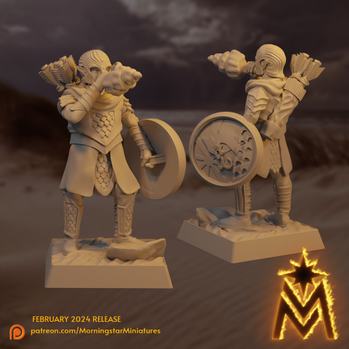 3D Printable High Elf Sea Guard Unit | 32mm Scale Presupported by ...