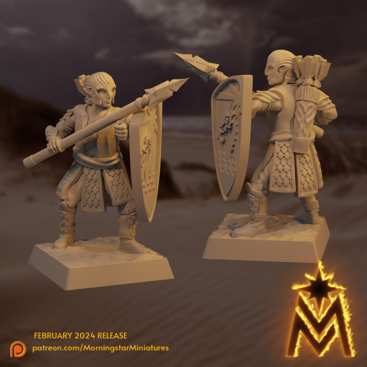 3D Printable High Elf Sea Guard Unit | 32mm Scale Presupported by ...