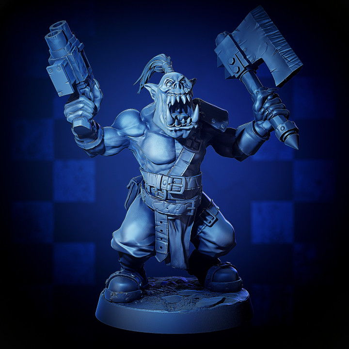 3D Printable MrModulork's Melee/Pistol Orc Lads - Kit B by MrModulork