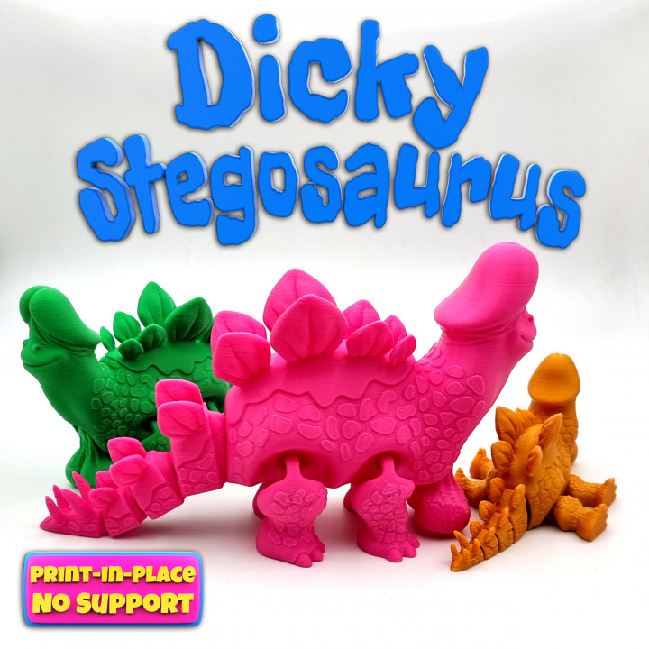 3D Printable Dicky Stegosaurus by iradj3d