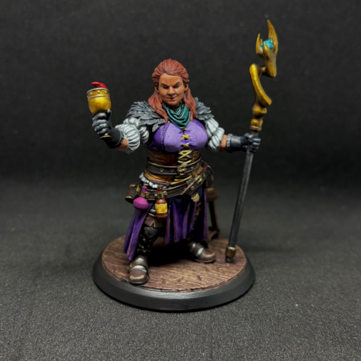 3D Print of Camilla, Dwarf Warlock by bridgetolivia