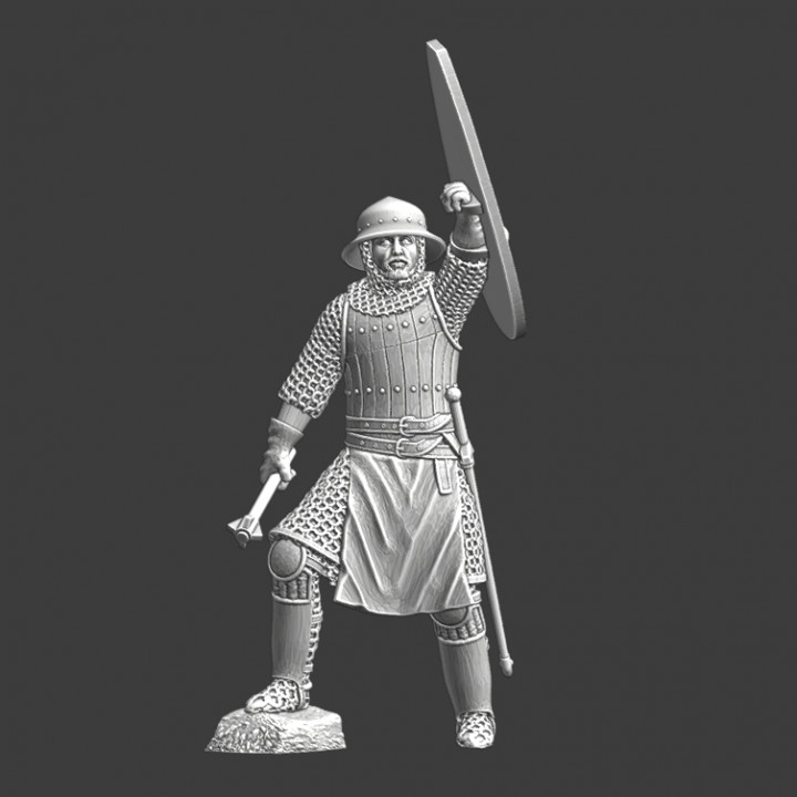 3D Printable Medieval Infantryman celebrating - shield up by Northern ...