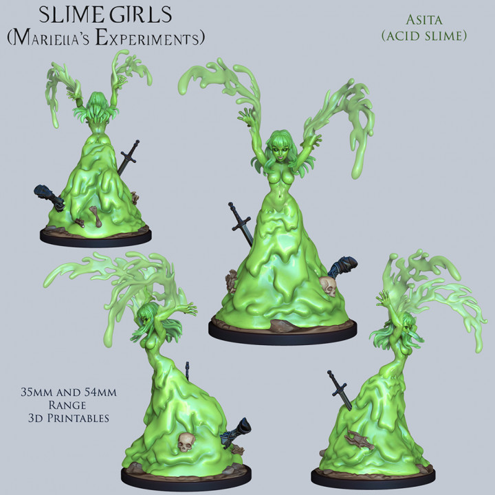 3D Printable Asita - Acid Slime Girl by Ronin Arts Workshop