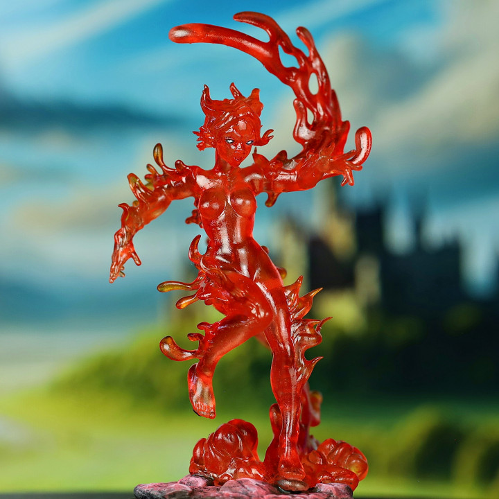 3D Printable Fuoca - Fire Slime Girl by Ronin Arts Workshop