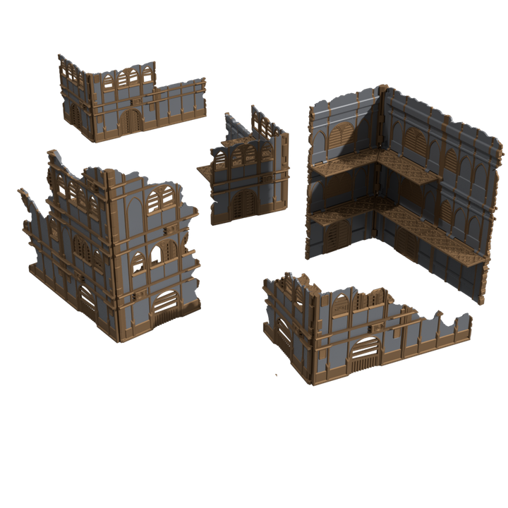 3D Printable WTC Foldable Terrain - Imperial Gothic Multilevel Ruins by ...