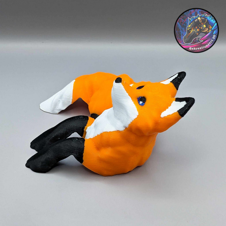 3D Printable Fox Monitor Buddy, Monitor and Shelf Decoration by Kirsten M