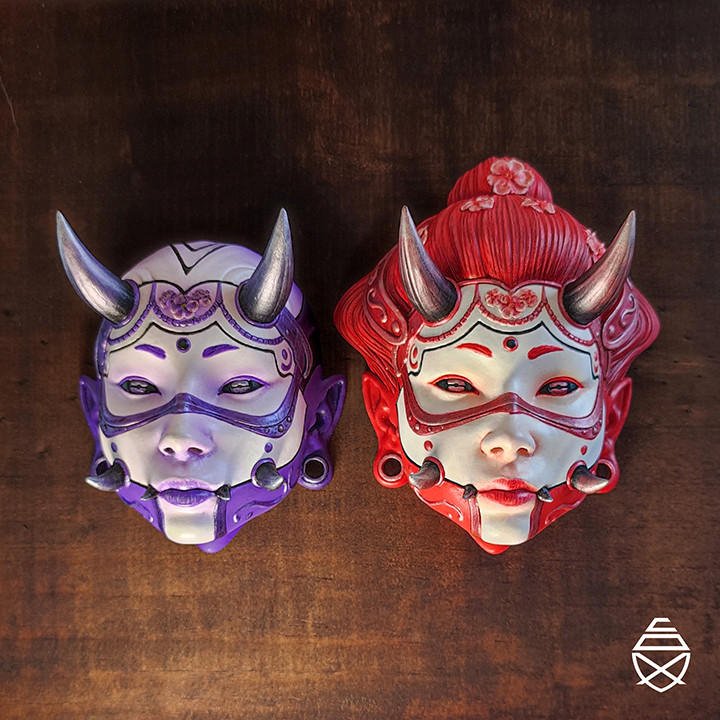 3D Printable Hannya wall mask by PipeCox