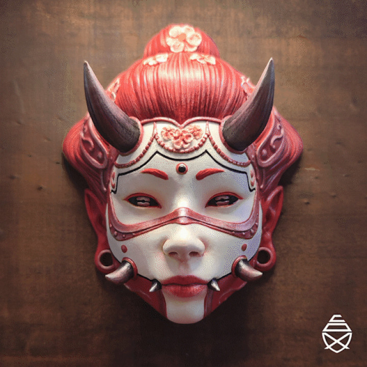 3D Printable Hannya wall mask by PipeCox