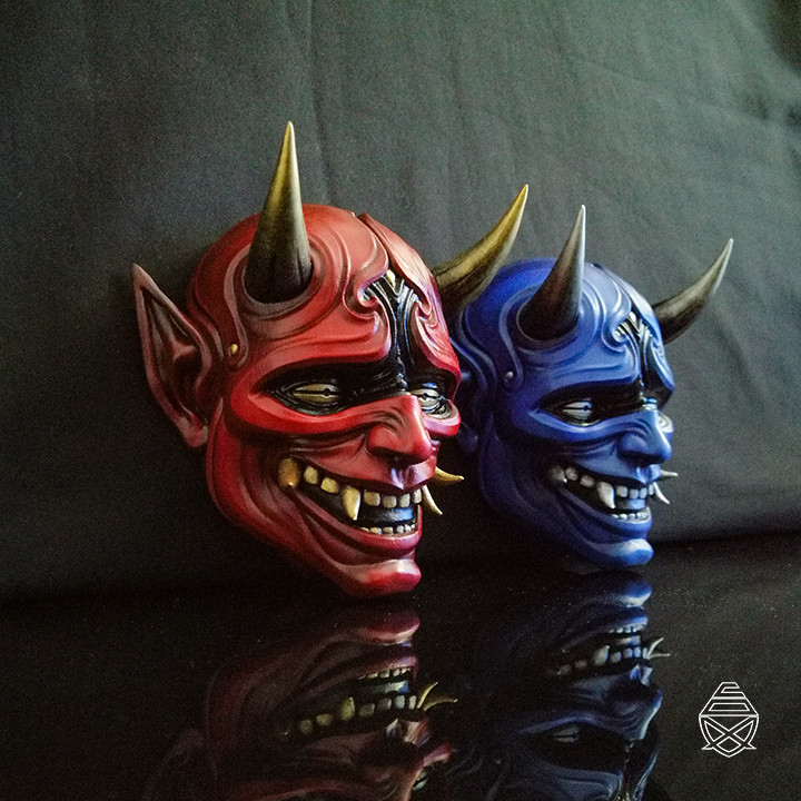 3D Printable Oni Wall Mask by PipeCox