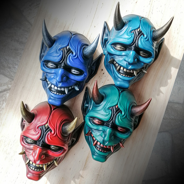 3D Printable Oni Wall Mask by PipeCox