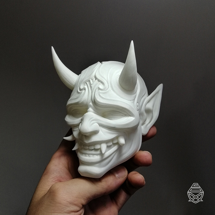 3D Printable Oni Wall Mask by PipeCox