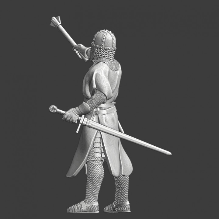3D Printable Medieval Scandinavian Knight - With mace by Northern ...