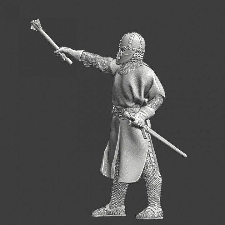3D Printable Medieval Scandinavian Knight - With mace by Northern ...