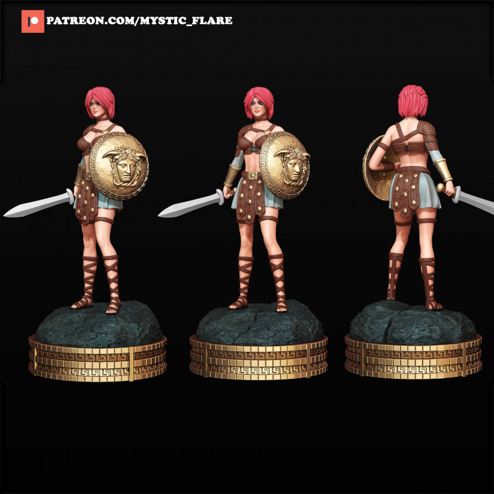 3D Printable Gladiator Girl Warrior by MysticFlare