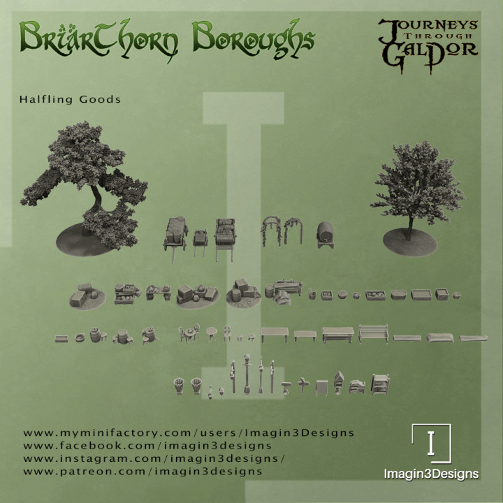 3D Printable Halfling Goods and Furnishings by Imagin3Designs