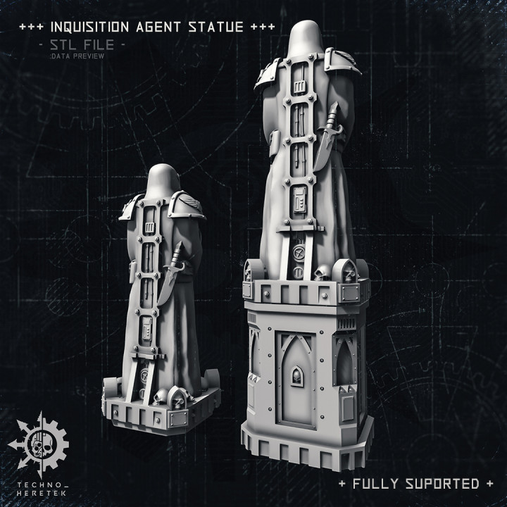 3D Printable Imperial Statue - Inquisition Agent for Wh40k by TECHNO ...