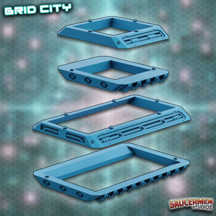 3D Printable Grid City - Integration Kit for Flatline by Saucermen Studios