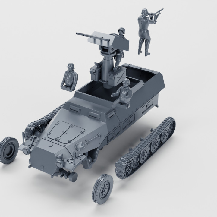 3D Printable Half-track Sd.Kfz.251/21 Ausf.D Fliegerabwehr ...