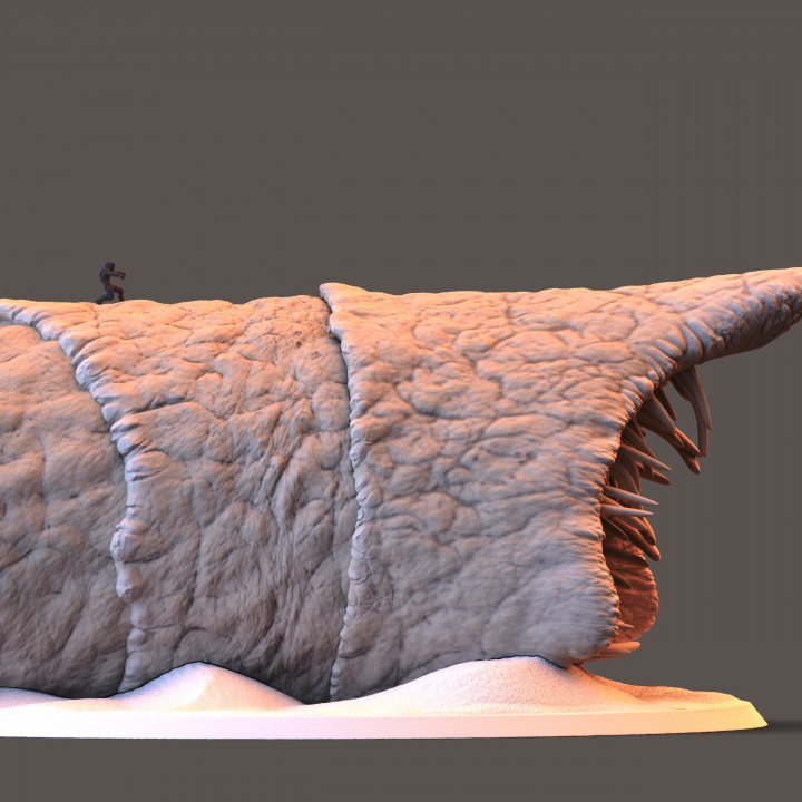 3D Printable Sandworm Rider Diorama by Imp3dsion