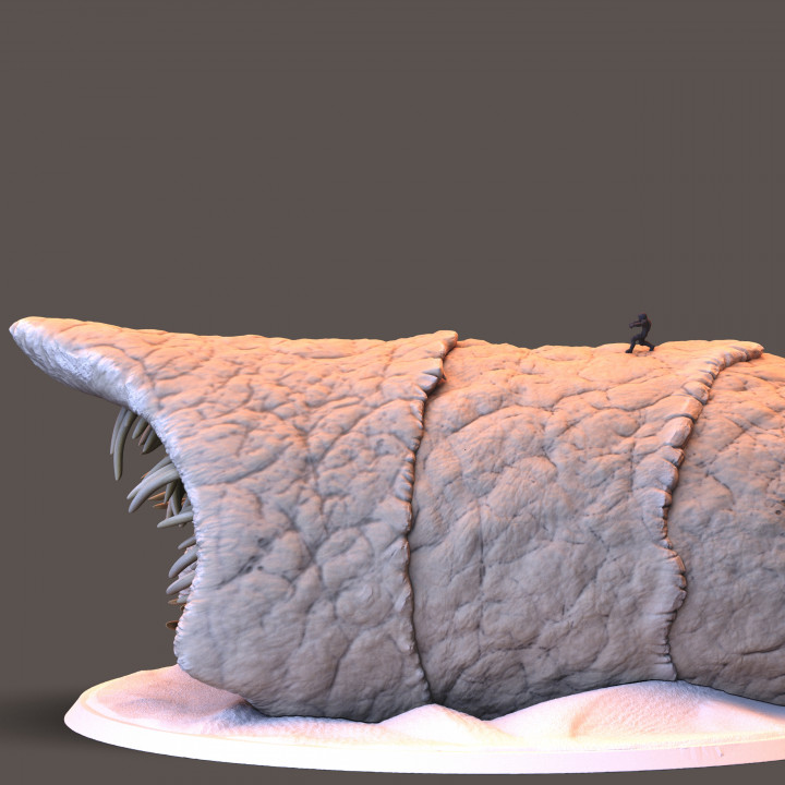 3D Printable Sandworm Rider Diorama by Imp3dsion
