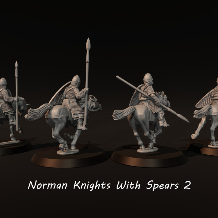 3D Printable Norman Knights With Spears 2 by Medbury Miniatures