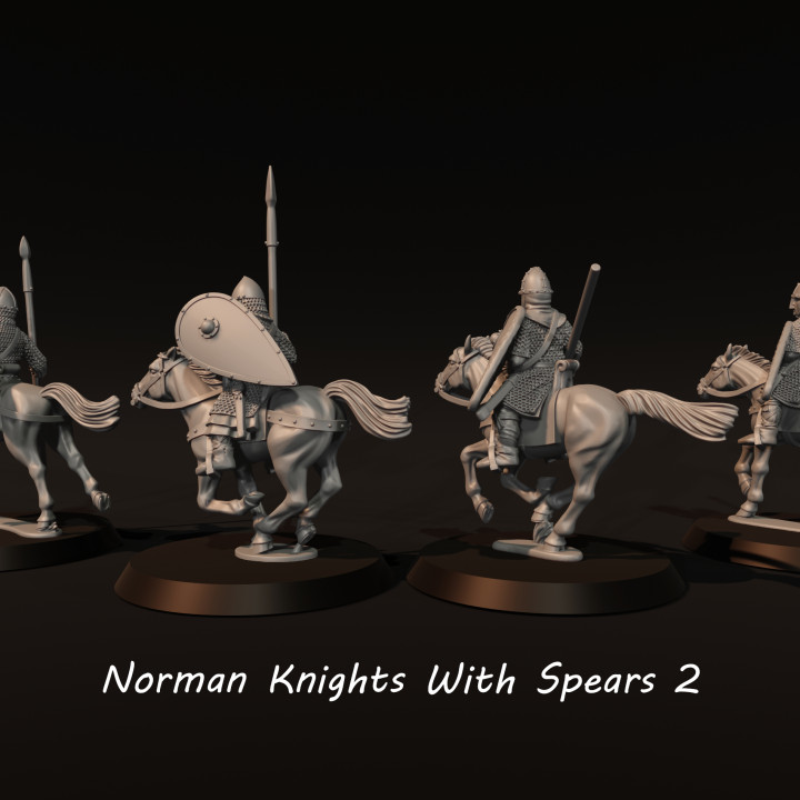 3D Printable Norman Knights With Spears 2 by Medbury Miniatures