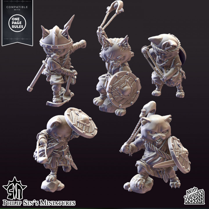 3D Printable Cat Folks of Merrowcove by Sin's Miniatures