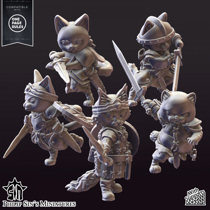 3D Printable Cat Folks of Merrowcove by Sin's Miniatures