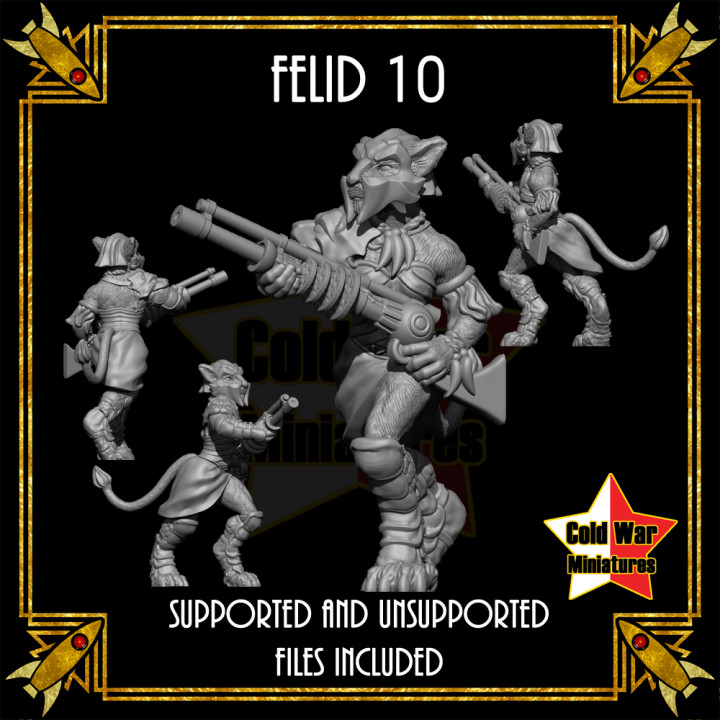 3D Printable Felid 10 advancing by Cold War Miniatures
